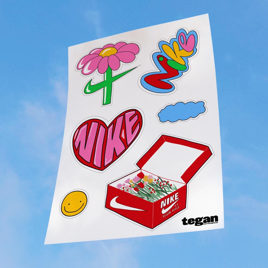 Swoosh Inspired Sneakerhead Sticker Sheet Pink Red - Etsy