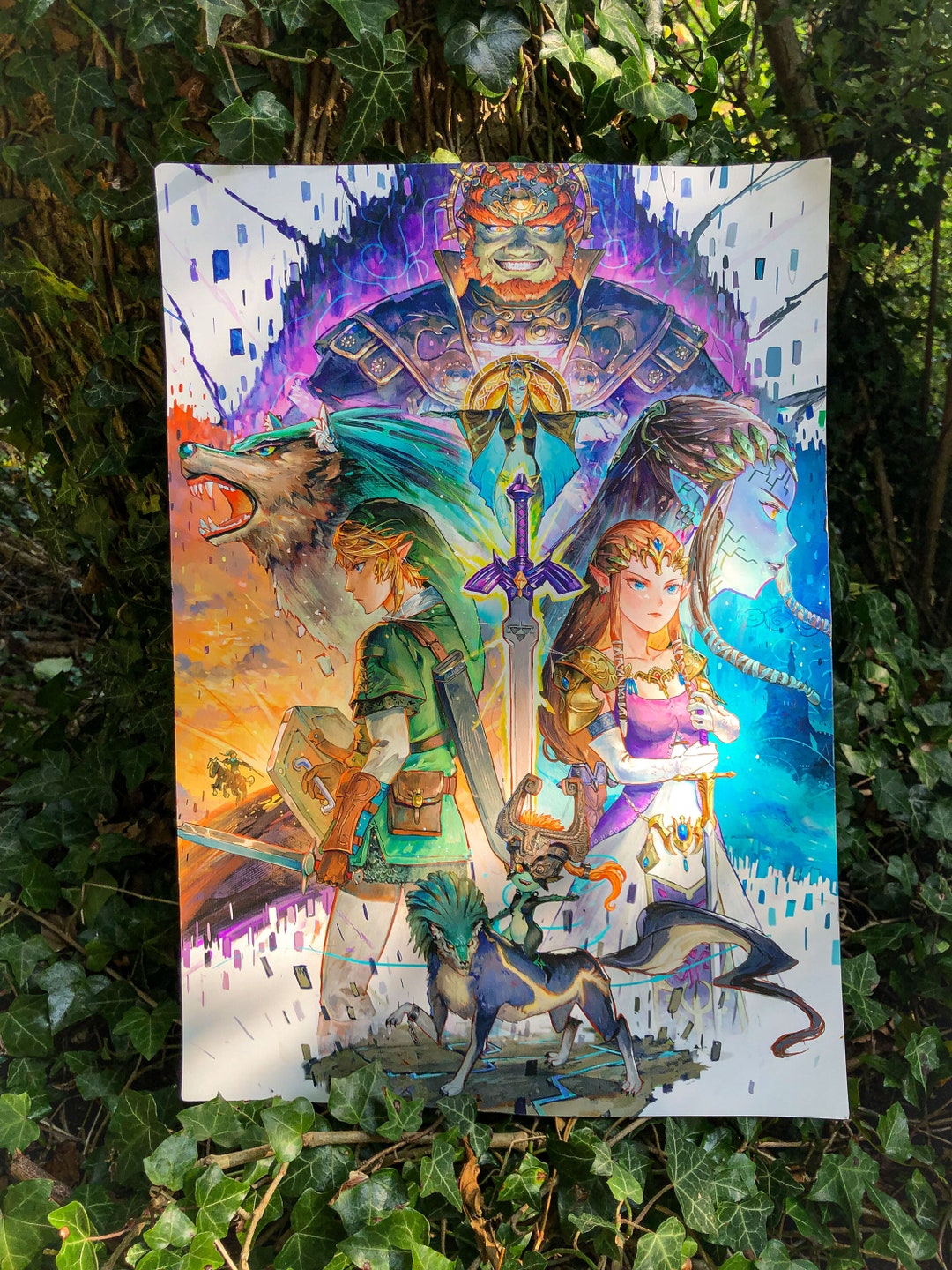 Legend of Zelda Art Print, Twilight Princess, Hand Drawn, A3, Large ...