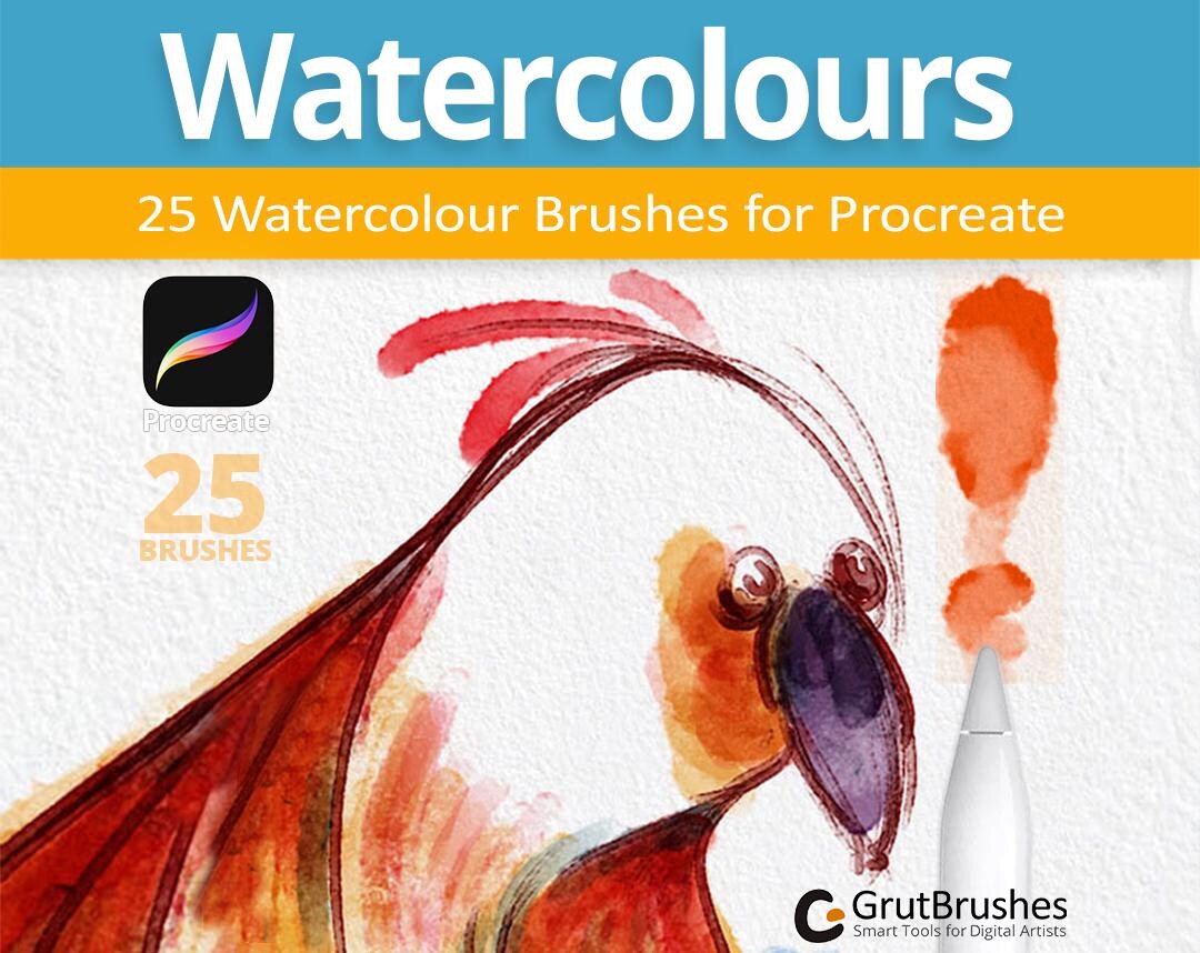 Realistic Watercolor Procreate Brushes - 25 Watercolour Texture Brushes ...