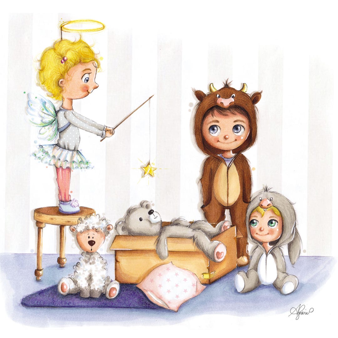 Children Playing in the Nativity Scene (13/13 Cm) - Etsy