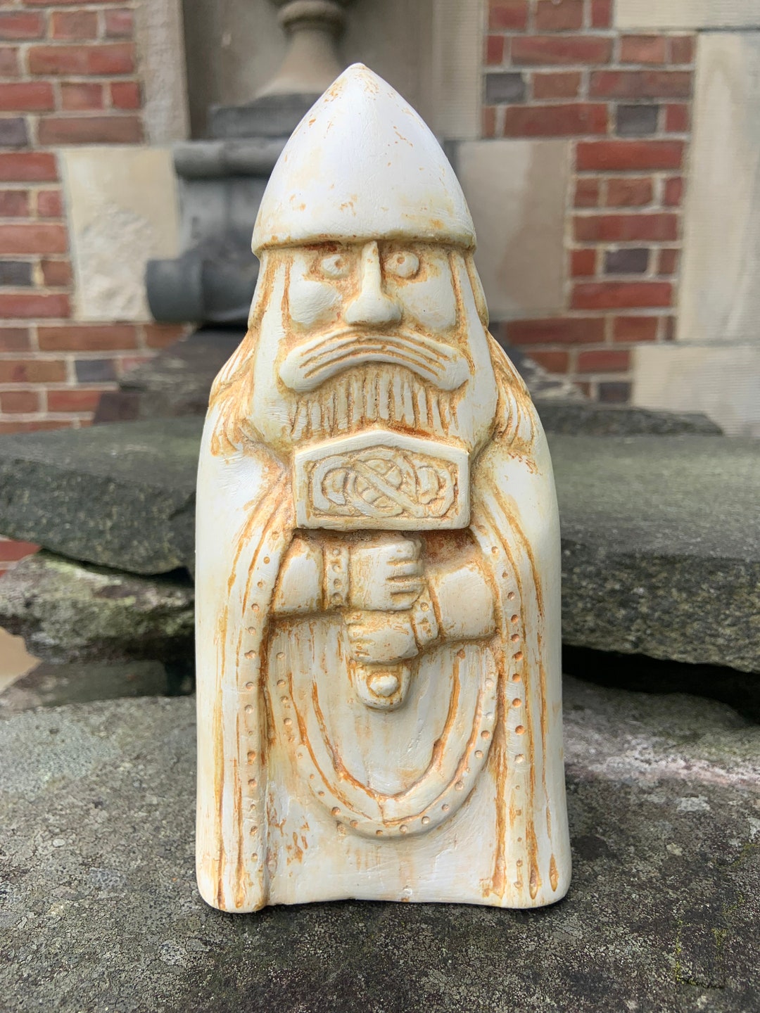 Thor Statue Inspired by the Isle of Lewis Chess Pieces, Thor Hammer ...