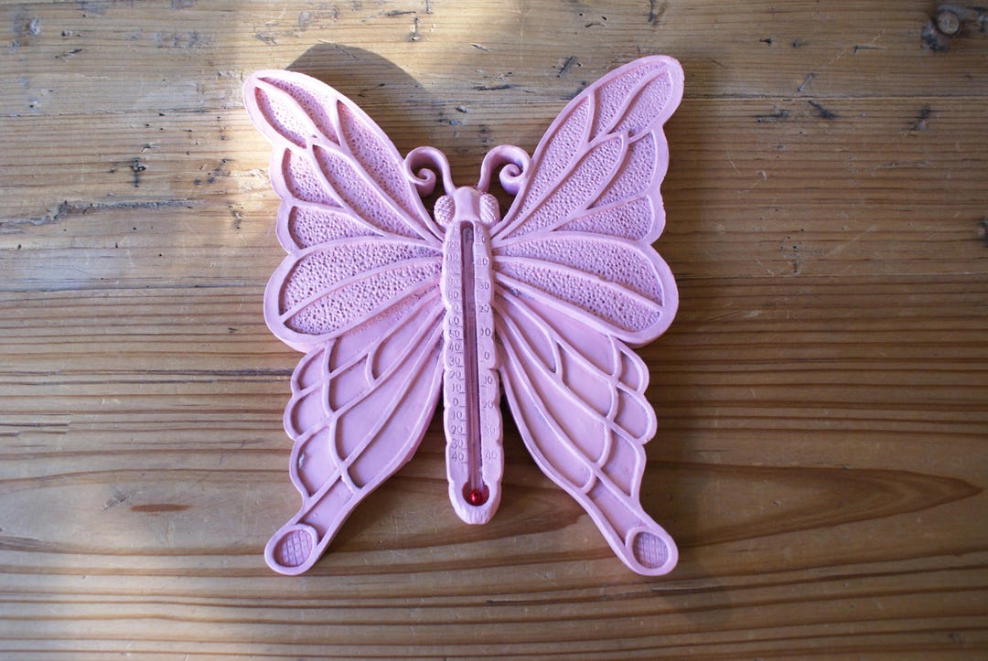 Outdoor Butterfly Thermometer | Cottage Garden Decor - Etsy