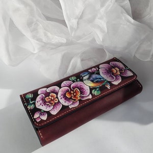 Exclusive Handcrafted and Hand-painted Leather Wallet. - Etsy