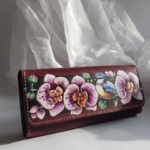 Exclusive Handcrafted and Hand-painted Leather Wallet. - Etsy