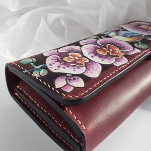 Exclusive Handcrafted and Hand-painted Leather Wallet. - Etsy