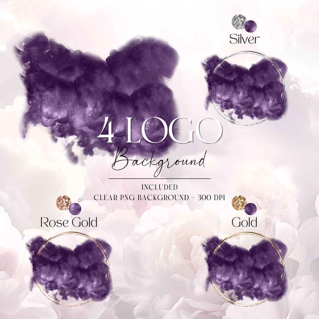 Plum Velvet Smoke Effect Logo Background - Instant Download, Luxury ...