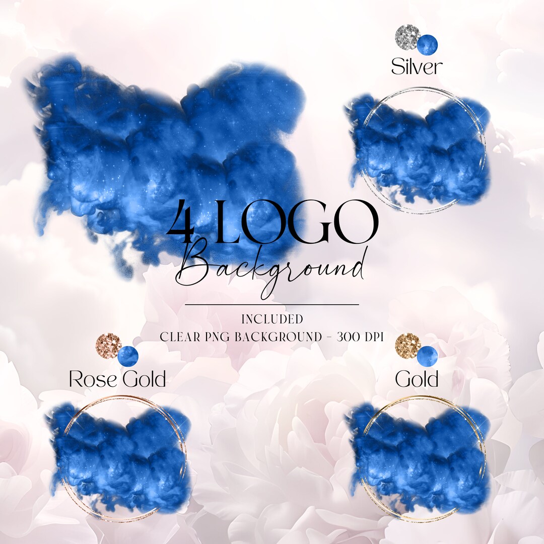 Royal Sapphire Blue Smoke Effect Logo Background - Instant Download ...