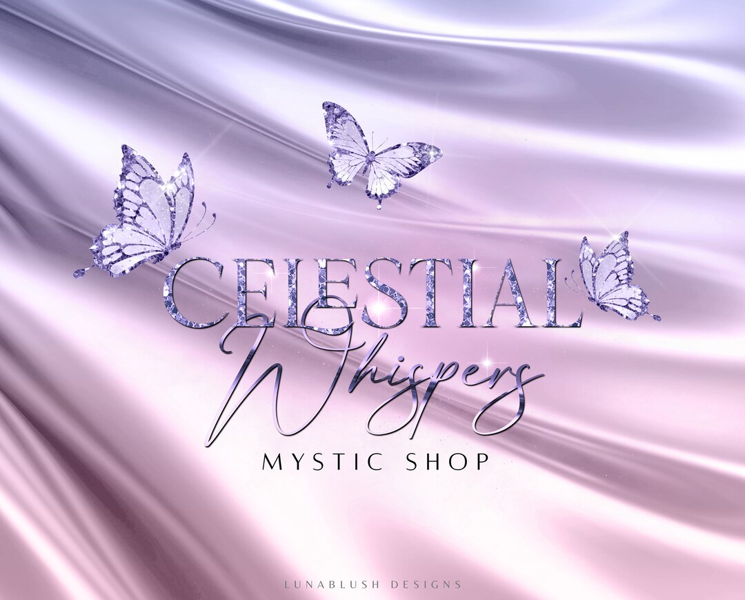 Celestial Whispers Logo, Butterfly Logo, Muted Purple Smoke, Beauty ...