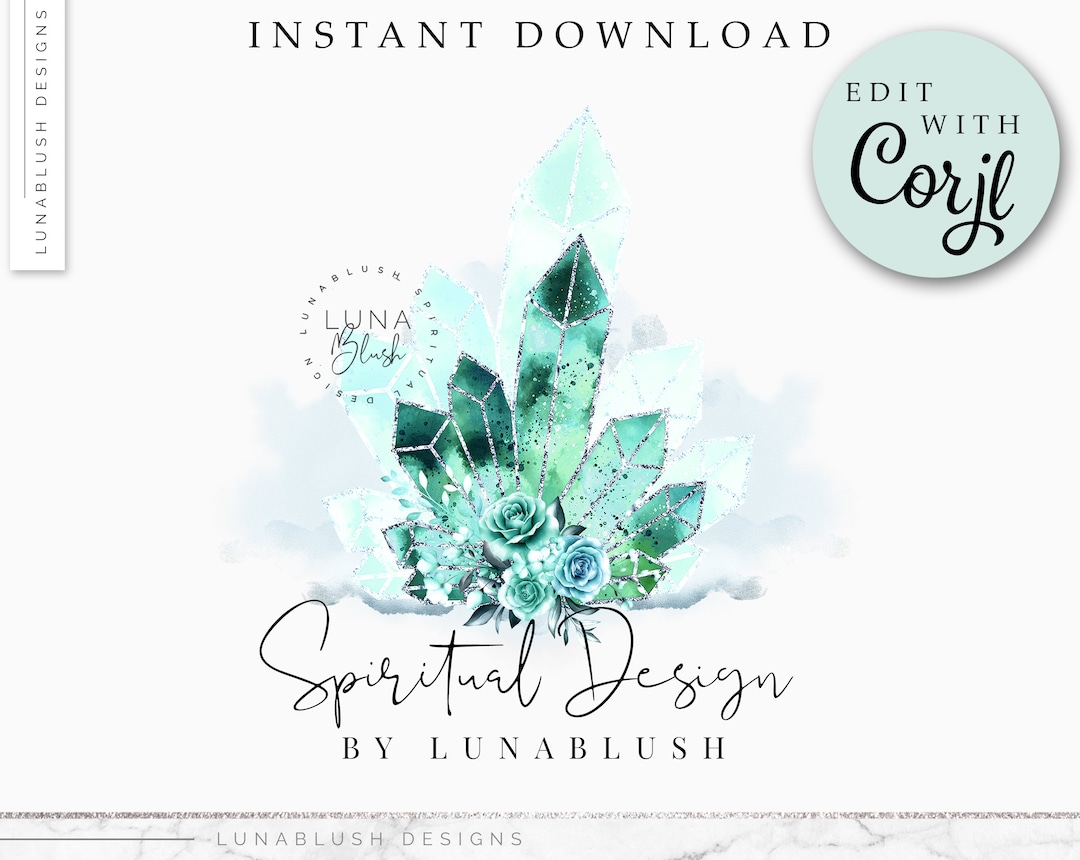 Healing Crystals Logo Design, Crystals Logo, Instant Download, Edit ...
