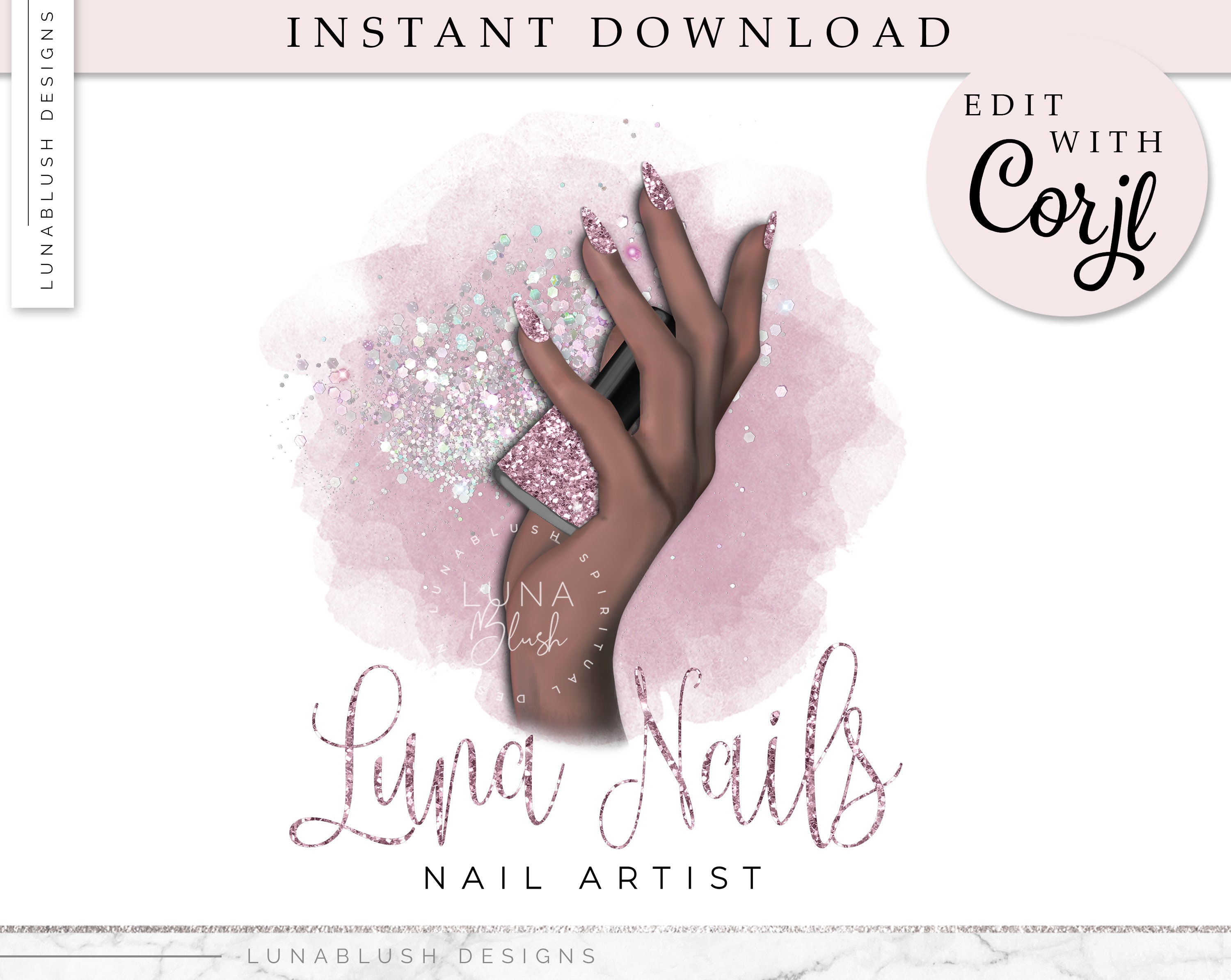 Beauty logo Nail Artist Logo Design Premade Logo Elegant | Etsy