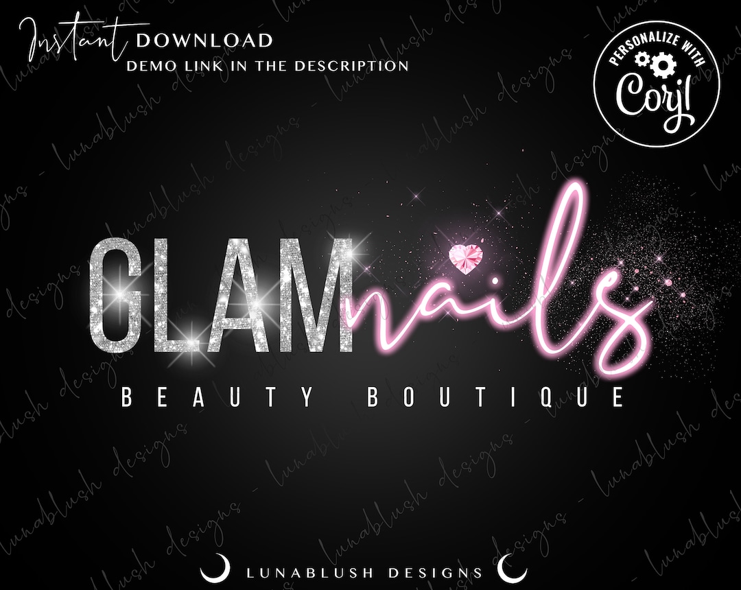 PINK GLITTER LOGO , Nail Artist Logo Design, Elegant Logo, Nail Art ...