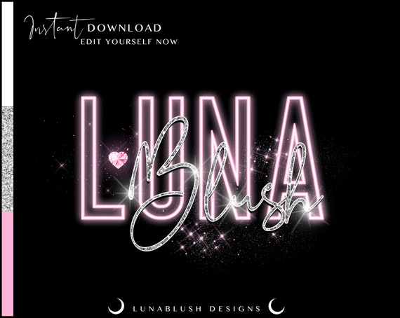 GLITTER LOGO Logo Design Logo Premade Logo Logo Template | Etsy