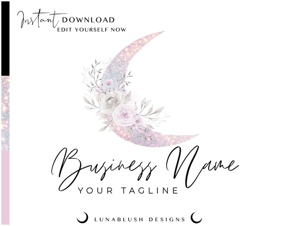 MAGICAL MOON Logo Stardust Logo Design Lovely Moon Logo | Etsy