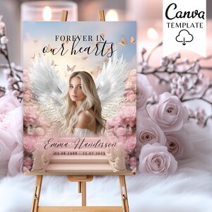 Memorial Flyer Template - Edit With Canva - Heavenly Wings and ...