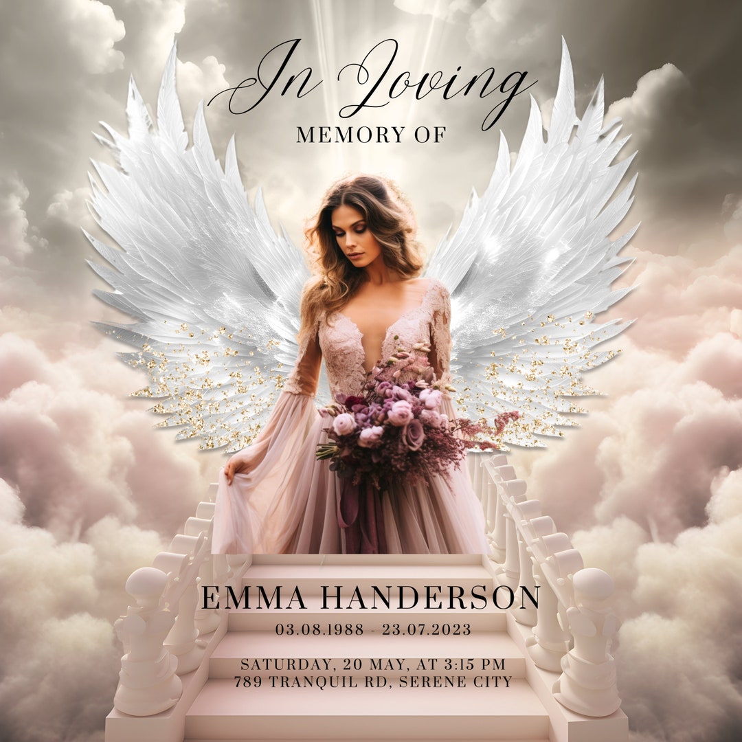 In Loving Memory White Angel Wings in a Dreamy Haven PNG, Memorial ...