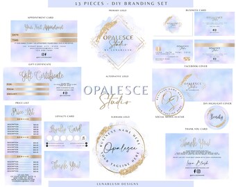 NEW Full Branding Kit Editable 13 PC Logo Set Pink White | Etsy