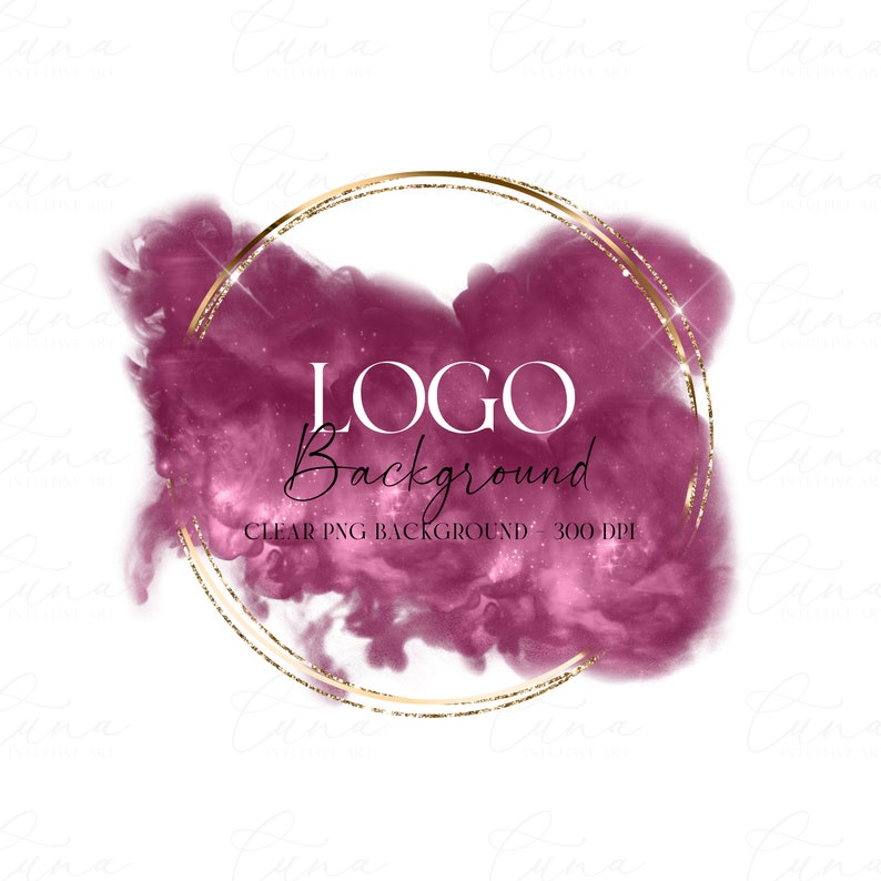 Burgundy Smoke Effect Logo Background - Instant Download With Metallic ...