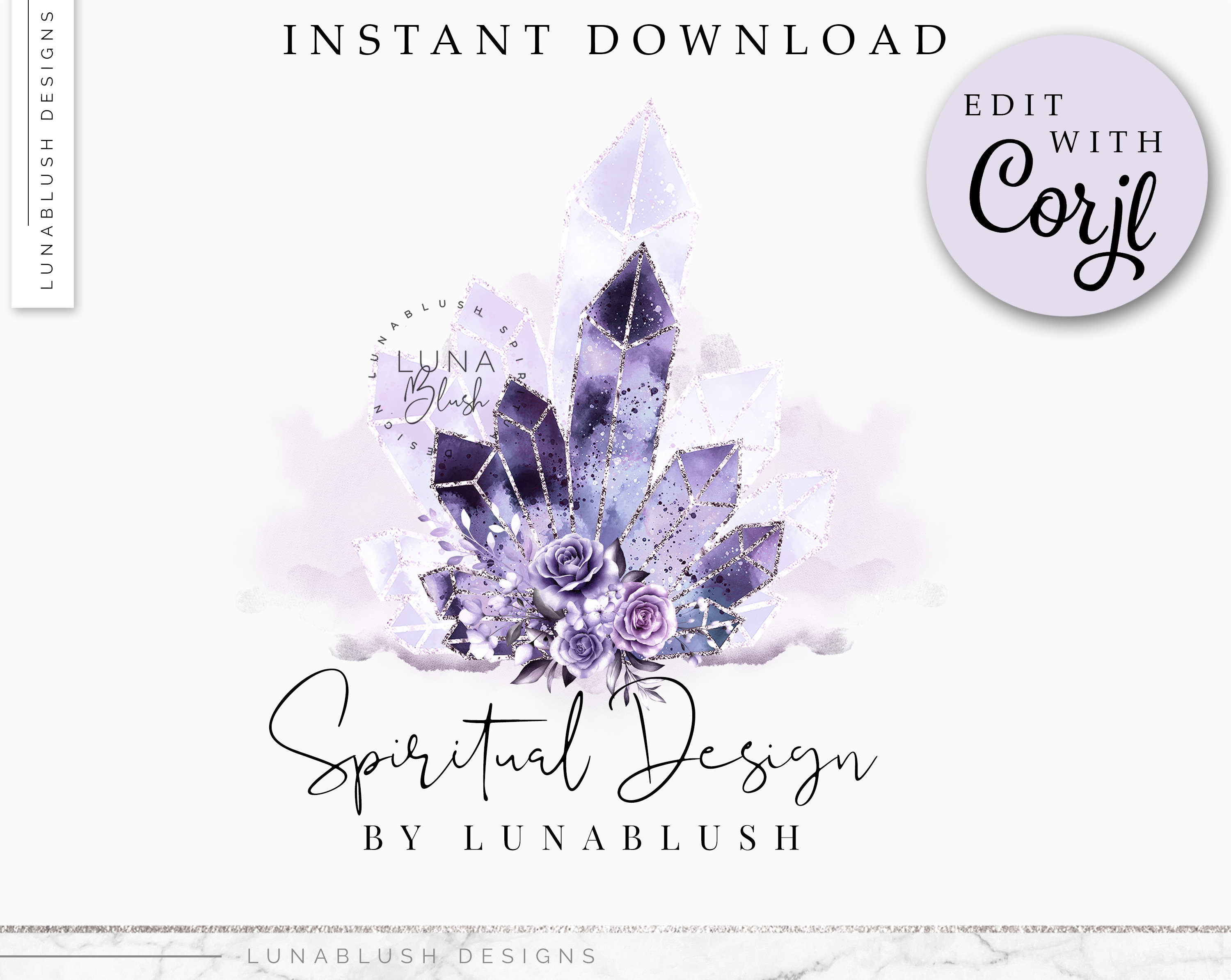 Healing Crystals Logo Design Crystals Logo instant download | Etsy