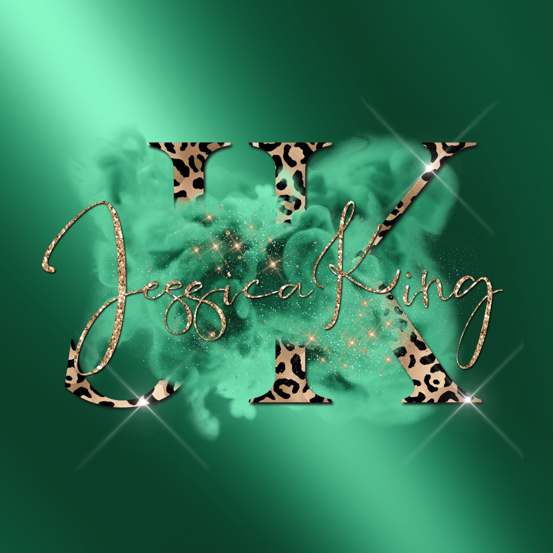 Emerald Leopard Gold Perfection Logo, Emerald Beauty Logo, Signature ...