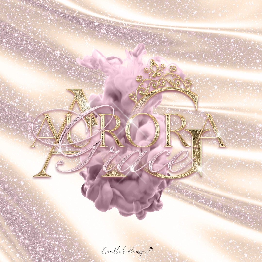 Custom Logo Design, Pink and Gold Logo, Glam Logo, Gold Crown Princess ...