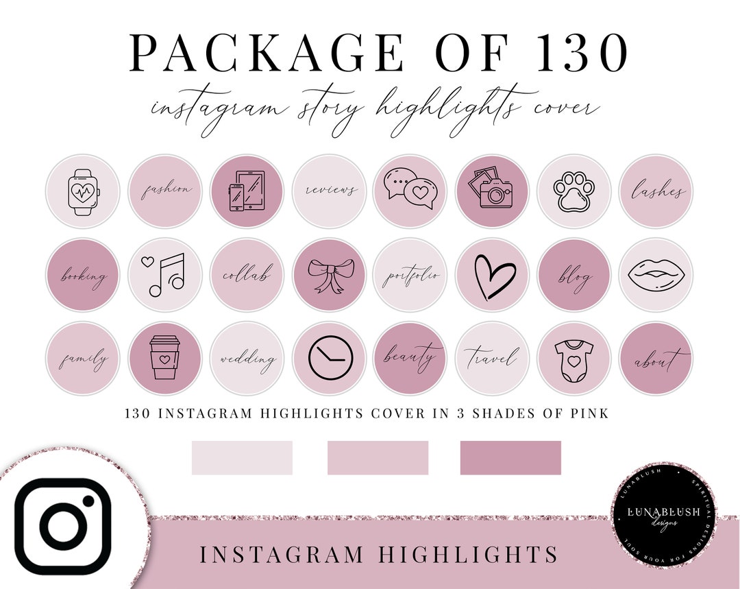 Instagram Story Highlight Cover Instagram Icons Cover Pink - Etsy Canada
