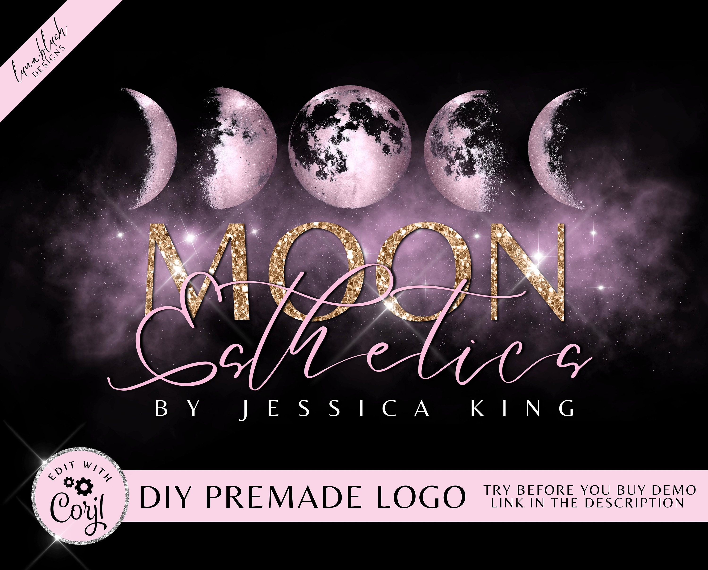 DIY Deluxe Beauty Moon Phases Logo Editable Customizable | Etsy