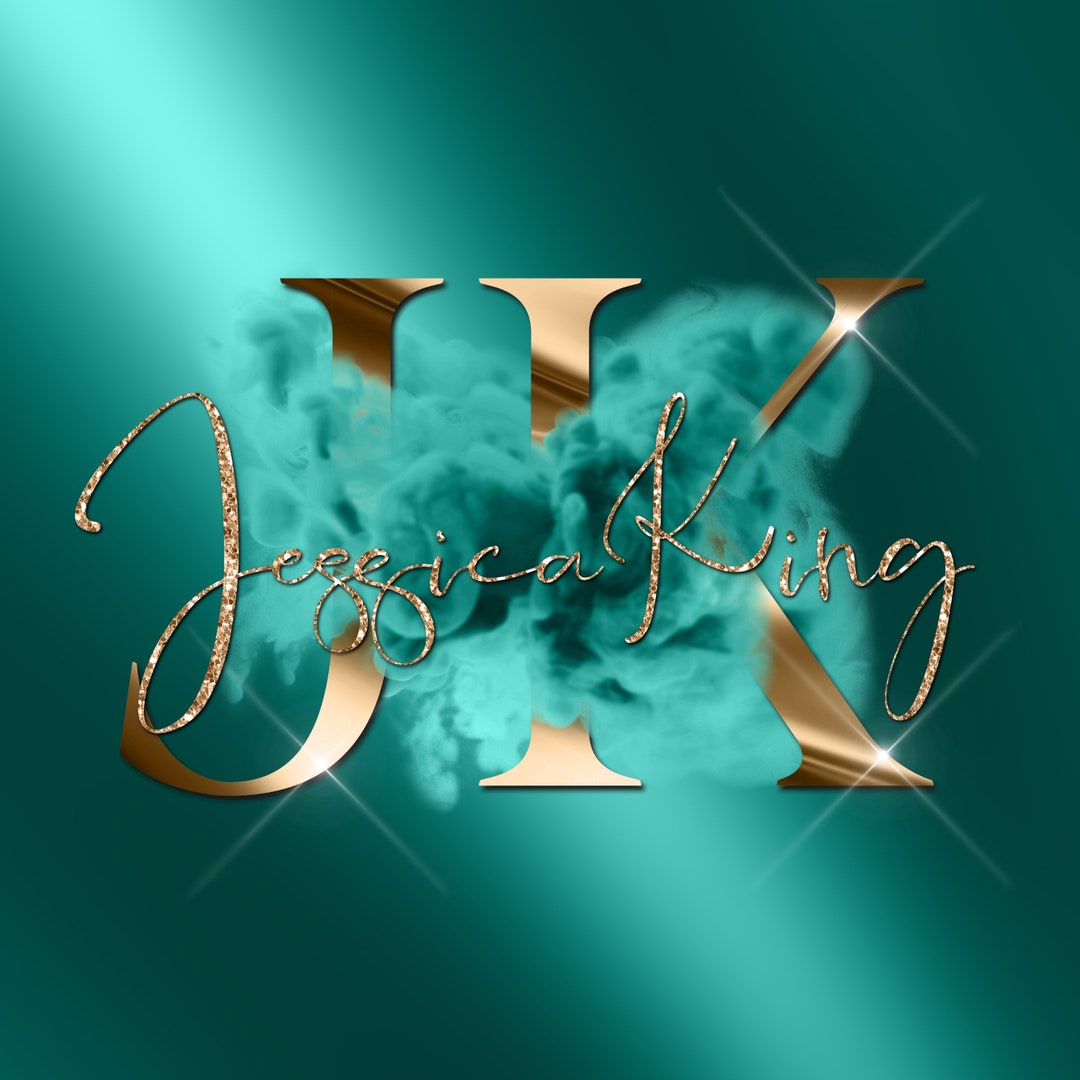 Emerald Teal Gold Perfection Logo Teal Beauty Logo Signature - Etsy