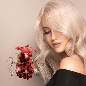 Ruby Reverie Chic Premade Logo Design in Rich Ruby Red, Gold Glitter ...