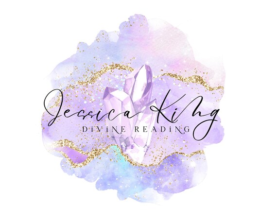 Iridescent Crystal Logo Logo Design Logo Gold Glitter Logo - Etsy