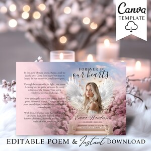 Memorial Flyer Template - Edit With Canva - Heavenly Wings and ...