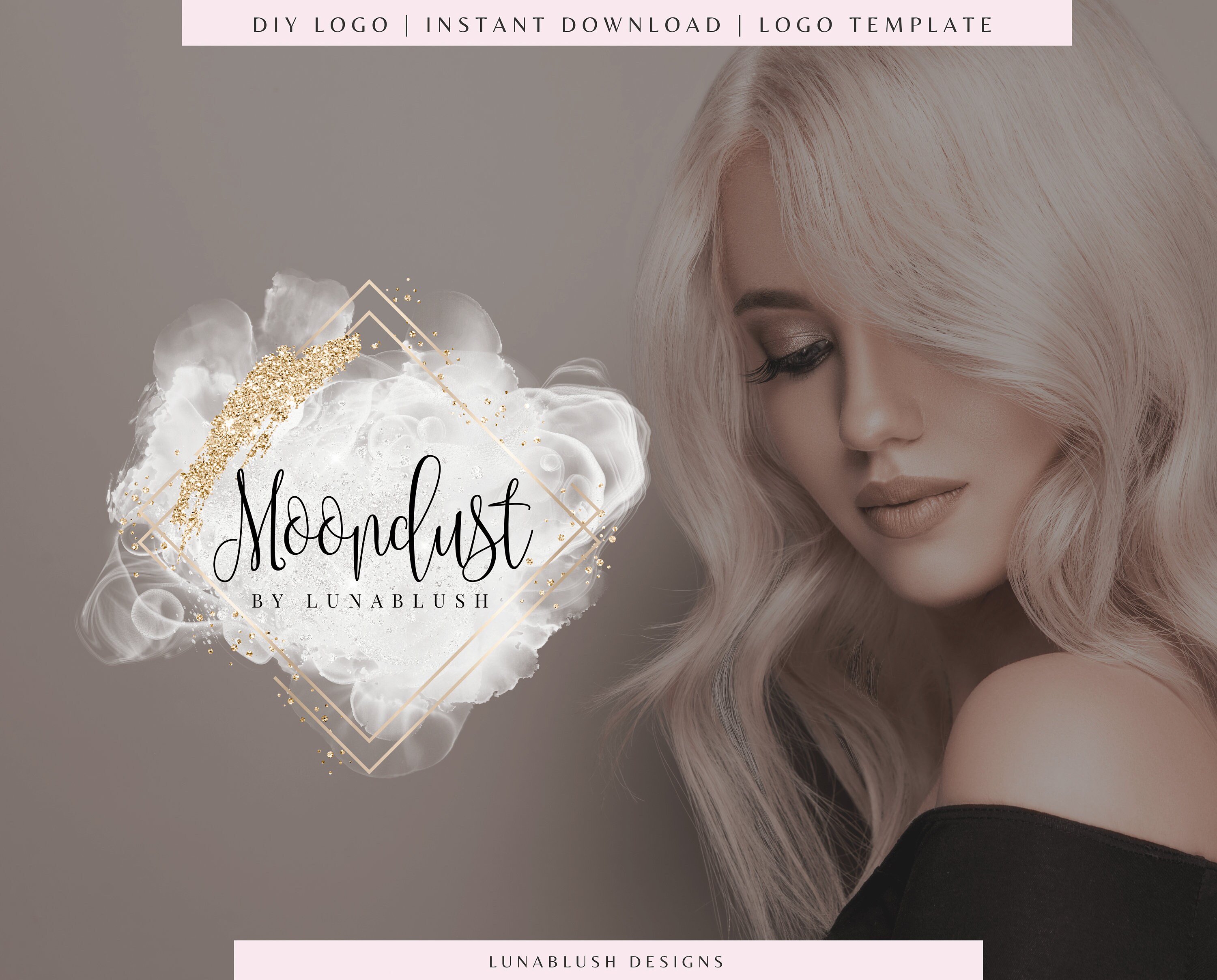 NEW Full Branding Kit Editable 13 PC Logo Set Pink White - Etsy