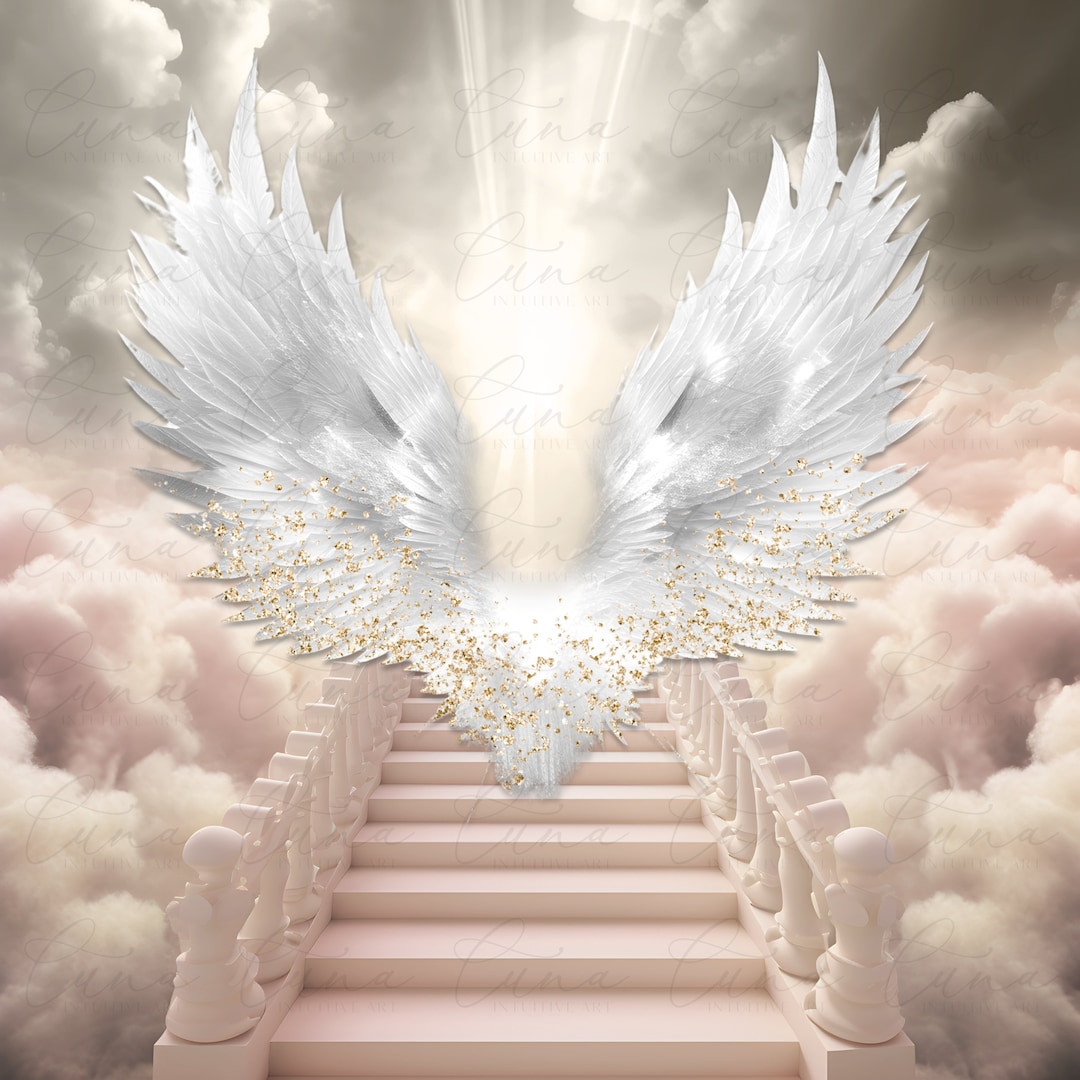 In Loving Memory White Angel Wings in a Dreamy Haven PNG, Memorial ...