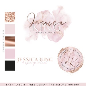 Rose Gold and Pink Marble Logo, 10-piece Branding Kit: Logos, Business ...