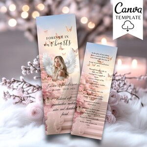 Memorial Flyer Template - Edit With Canva - Heavenly Wings and ...