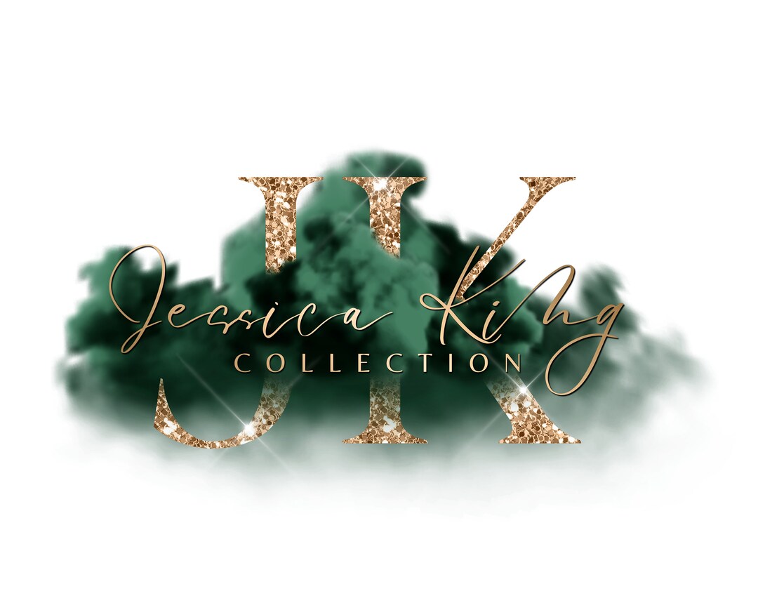 Watercolor Emerald Gold Logo, Emerald Beauty Logo, Signature Logo, Gold ...