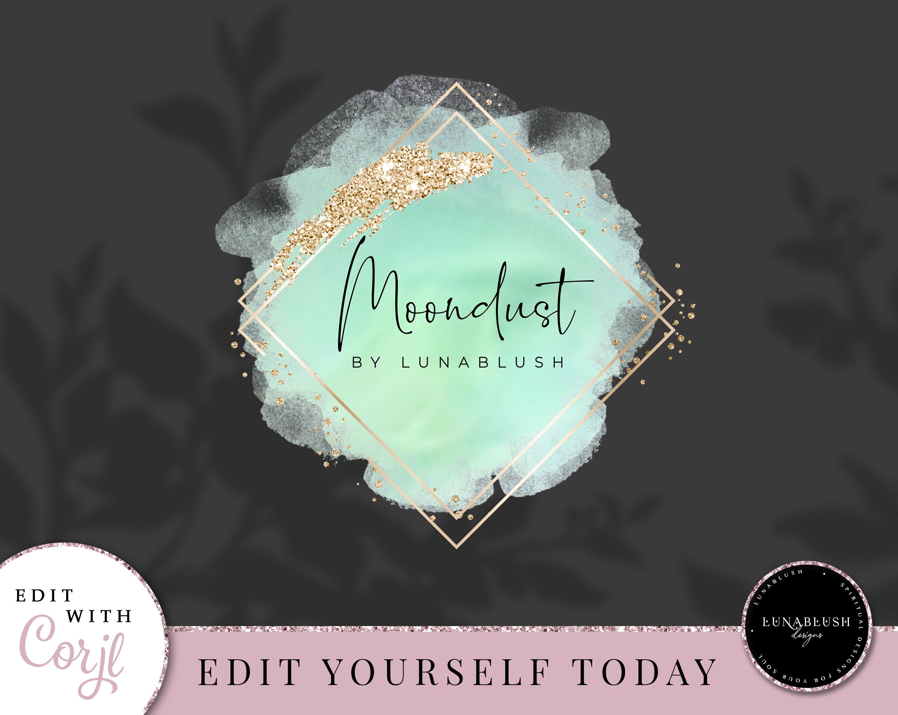 Premade logo design,Branding kit Edit with CORJL Feminine logo Logo ...