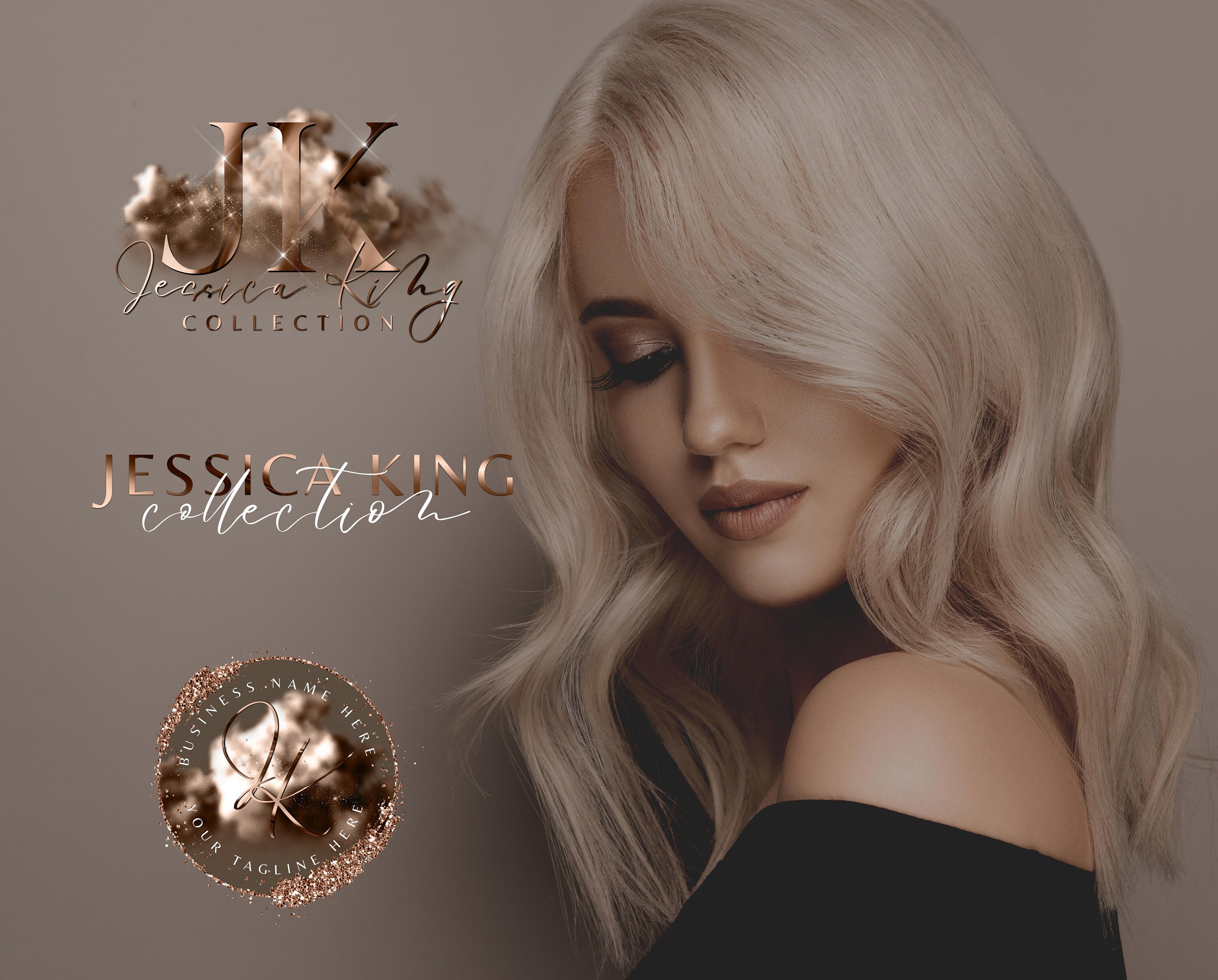 Logo Bundle Rose Gold Logo Perfection Beauty Logo Signature - Etsy
