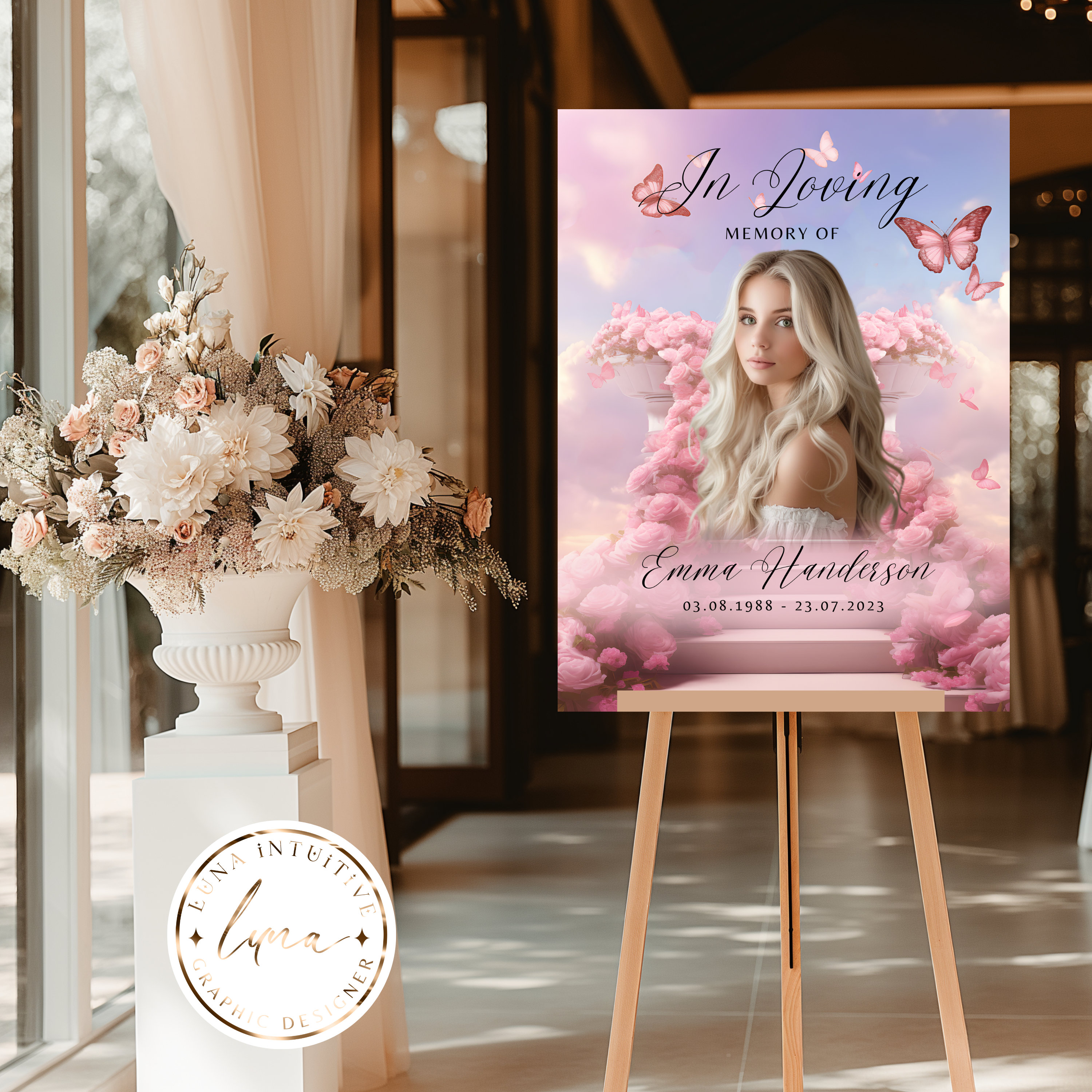 Customizable Memorial Funeral Template | Canva Editable Funeral Program ...