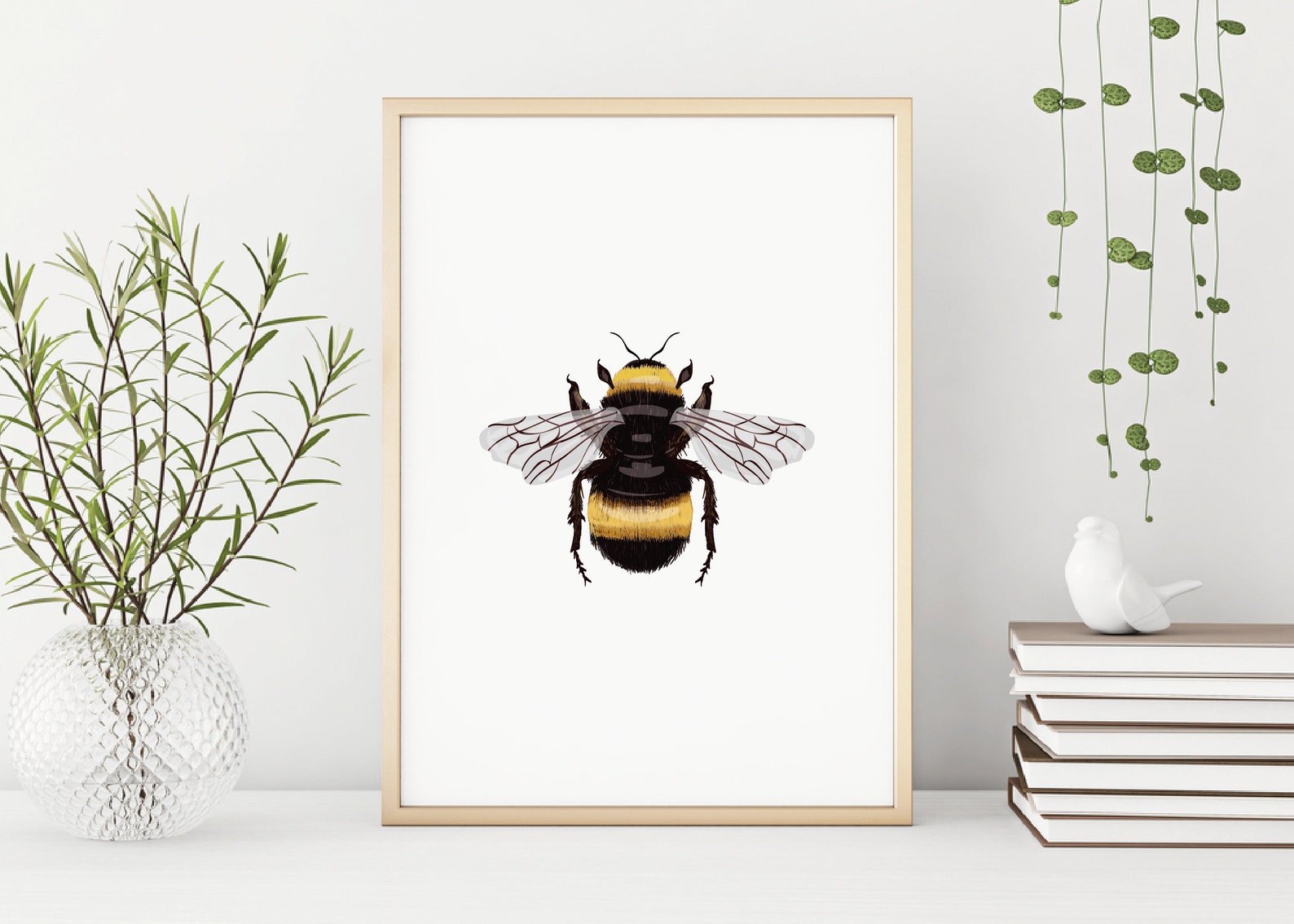 Pretty Bumblebee A4 A3 Poster Print Scandi Wall Art unframed | Etsy UK