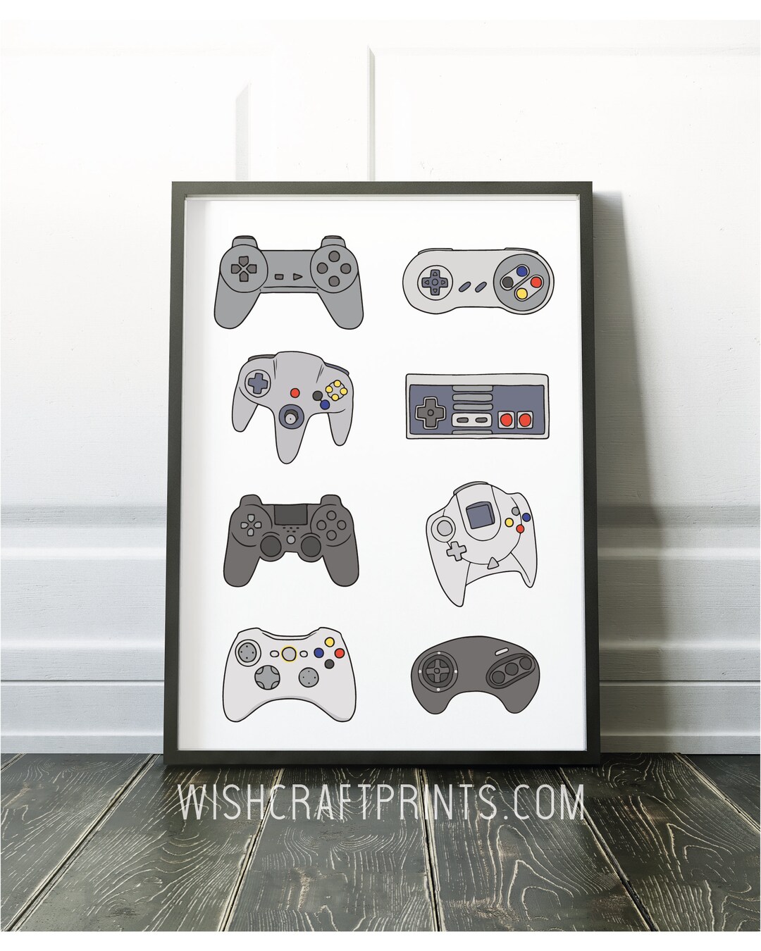 Retro Gaming Controller Generations A4 A3 Wall Art Print - Etsy UK