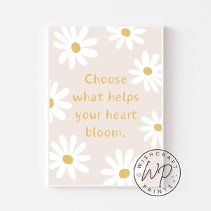 Daisy Spring Print, Neutral Spring Quote Wall Art, Beige Easter Home ...