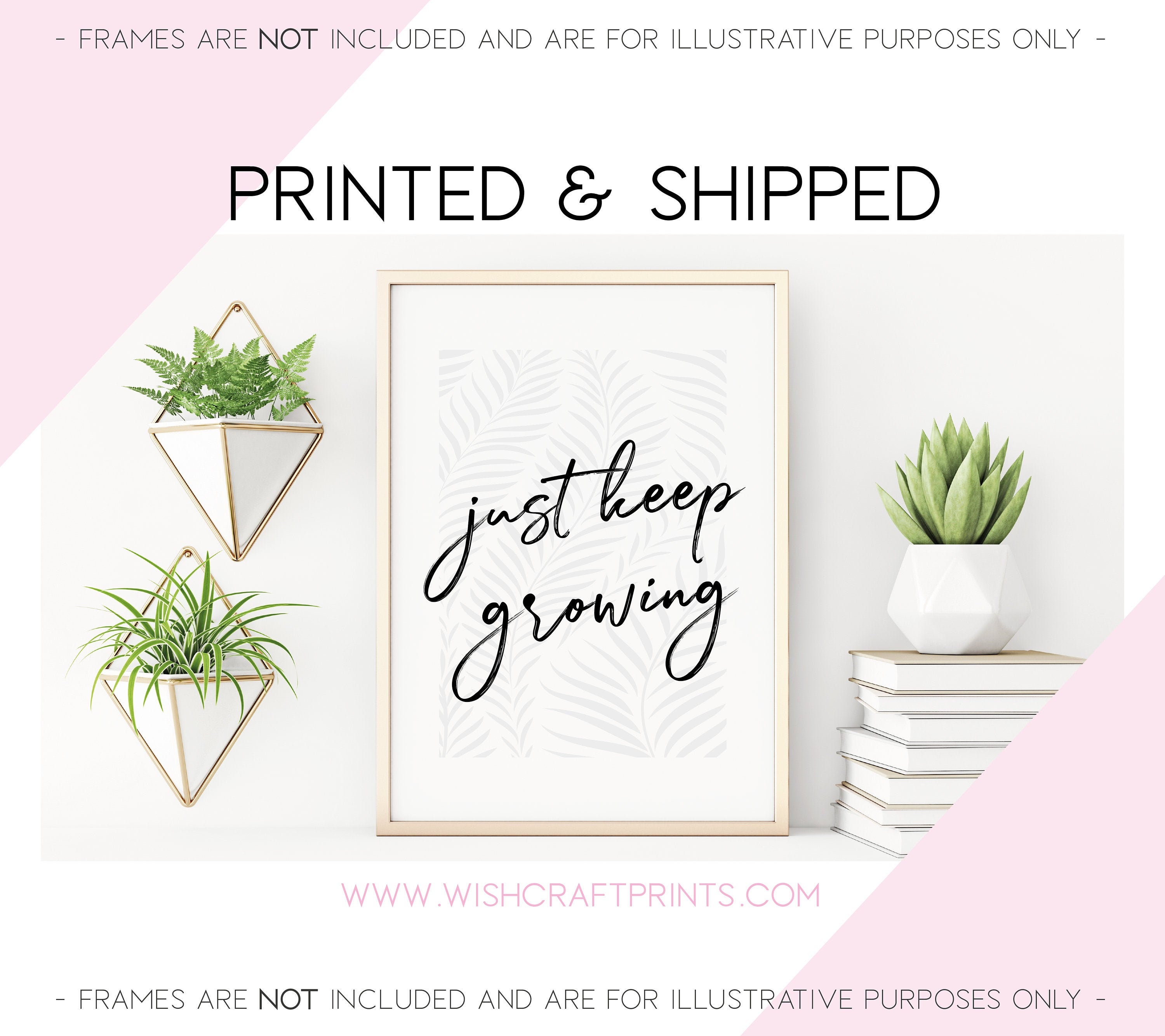 Just Keep Growing Quote Tropical A4 A3 Poster Print Wall Art | Etsy