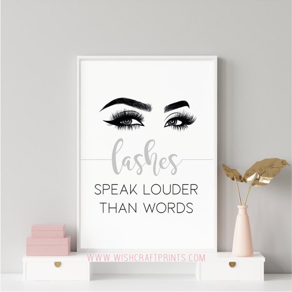 Lash Art Quote Beauty Salon A4 A3 Poster Print Lashes Speak | Etsy UK