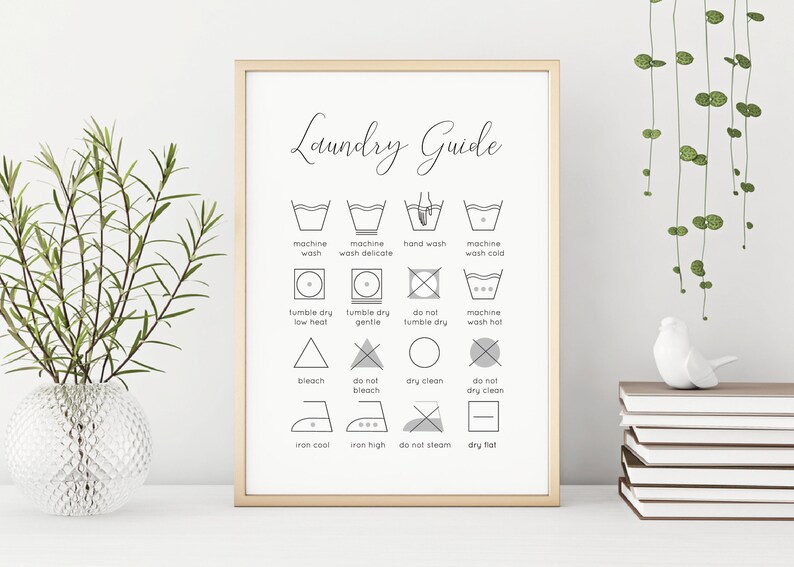 Laundry Guide A4 A3 Poster Print Wall Art unframed - Etsy UK