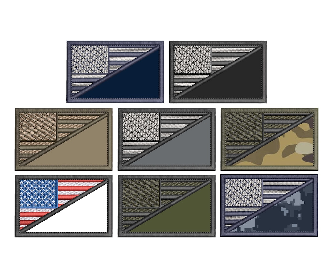 2.25x3.5 Inch Custom Half Flag Half Art Embroidered Patch: Your Choice ...