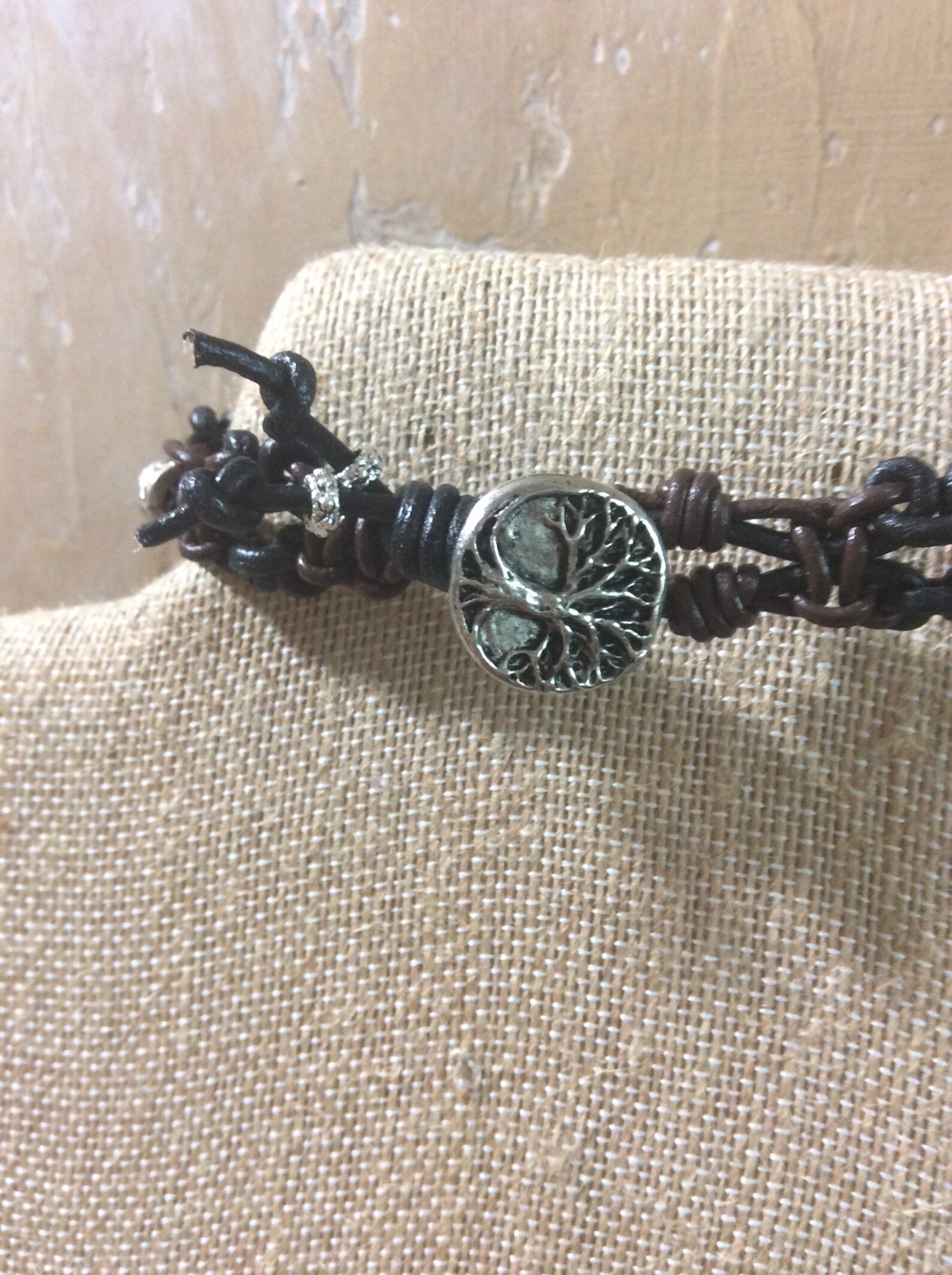 Black and Brown Macrame Leather Bracelet,man Bracelet, Unisex, Silver ...