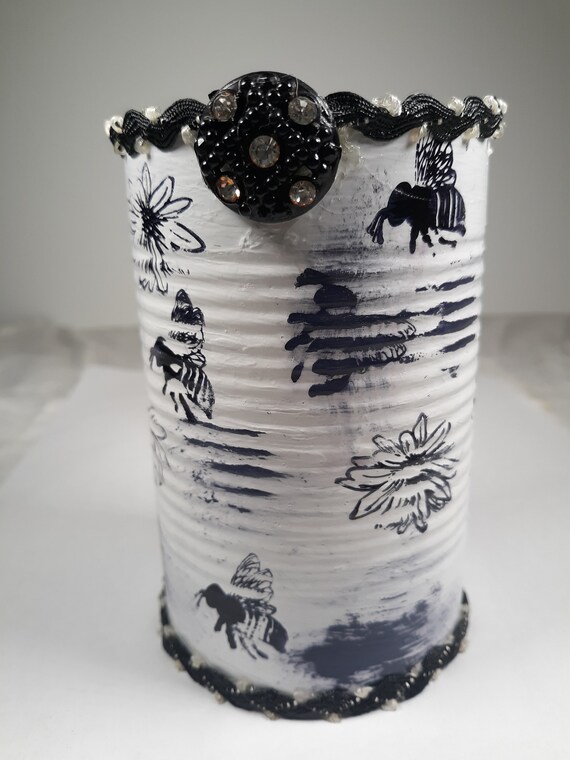Reclaimed Upcycled Altered Tin Can Planter Flower Vase - Etsy