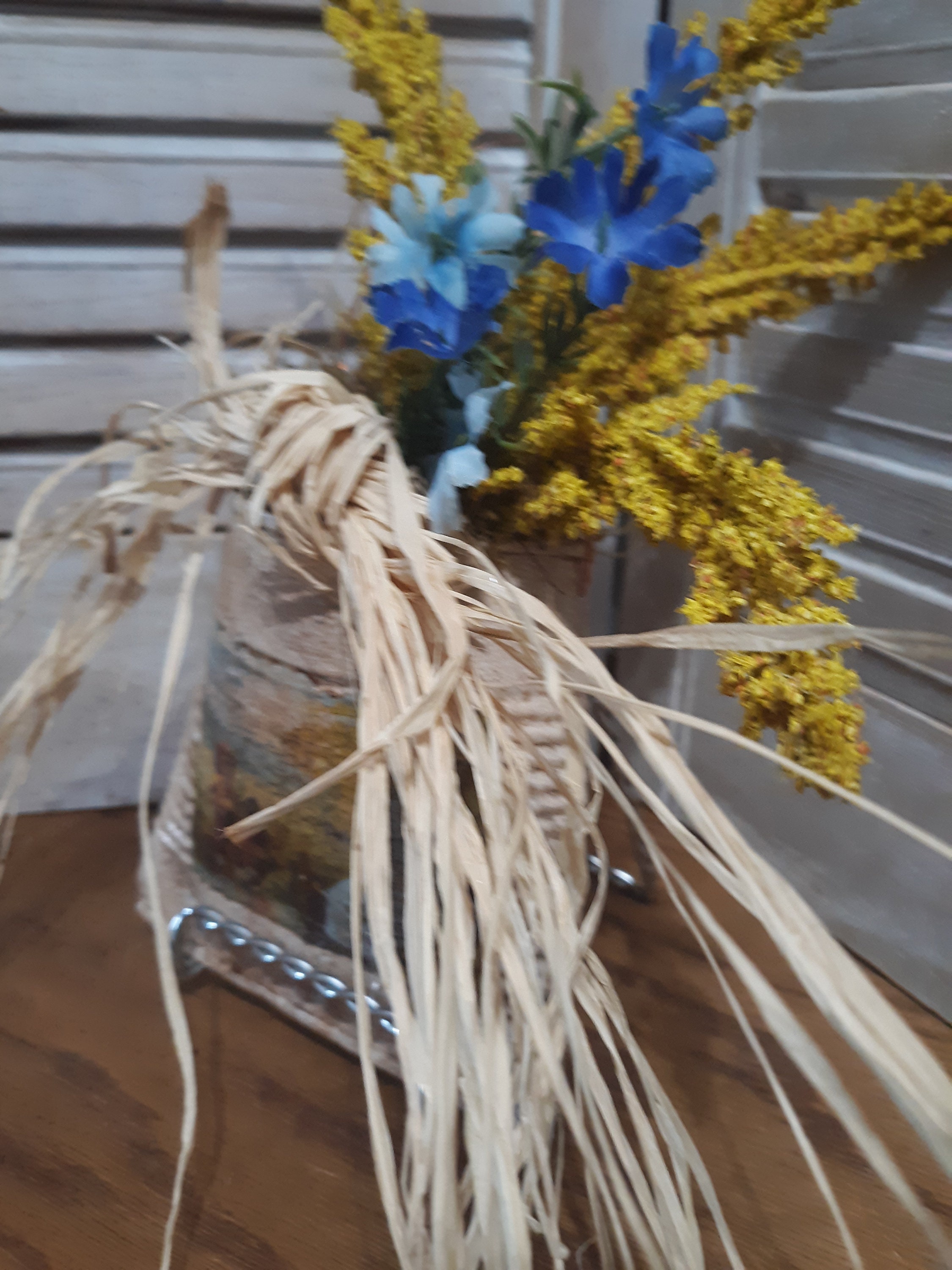 Tin Can Pocket Posy With Decoupage and Crackle Finish, Floral ...
