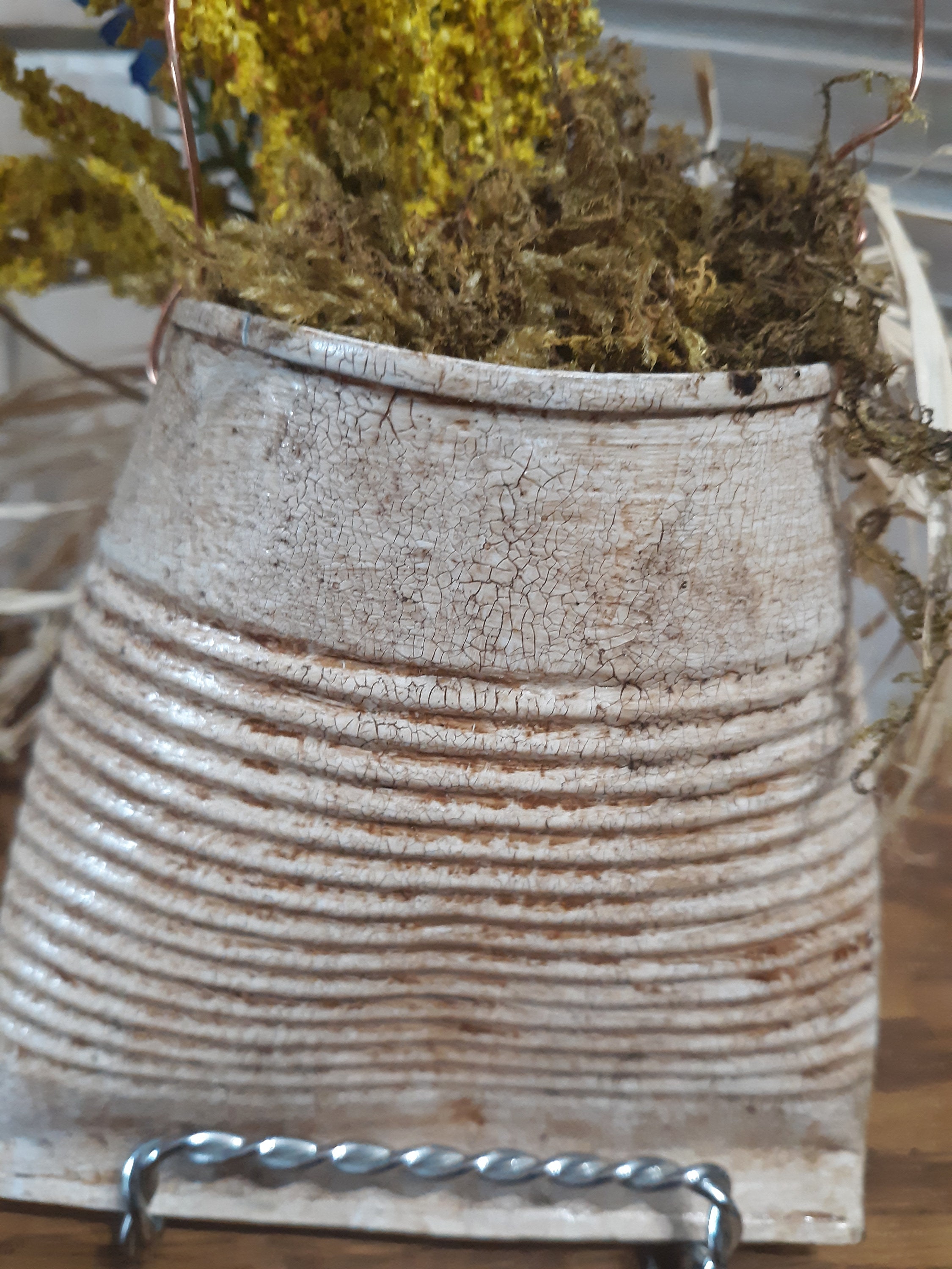 Tin Can Pocket Posy With Decoupage and Crackle Finish, Floral ...