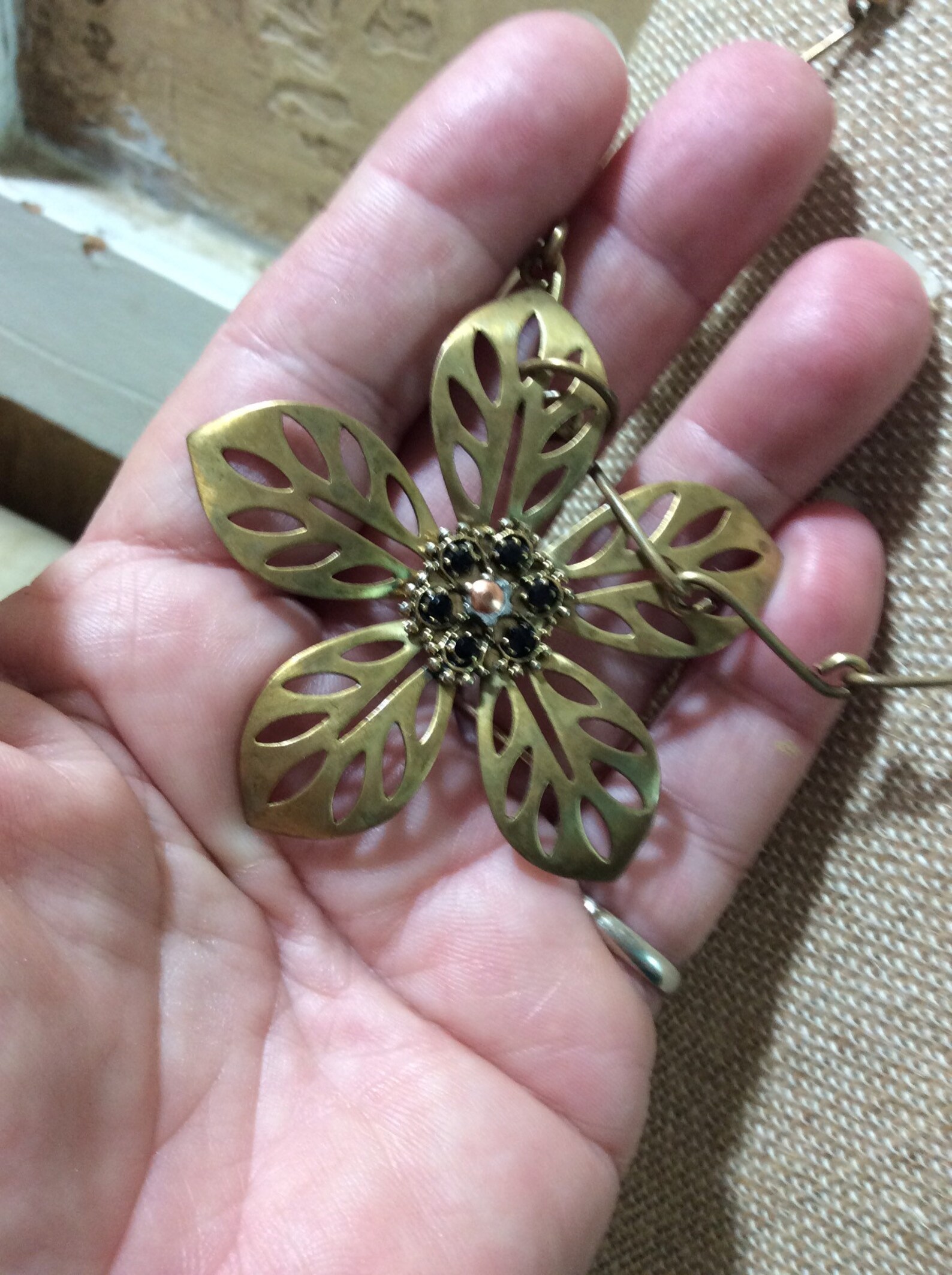 Cold Connection Necklace With a Vintage Earring With a Handmade Chain ...